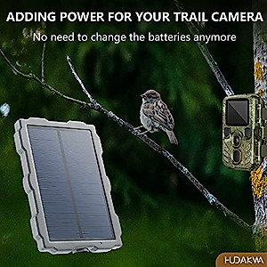 HUDAKWA Trail Camera Solar Panel DC6V 1.5A Built-in Li-ion Battery Solar Power IP56 Waterproof for Most Hunting Game Camera