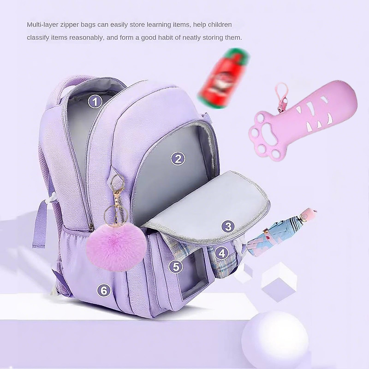 Xdalula Teenage Girls' Backpack Middle School Students Bookbag Outdoor Daypack with USB Charge Port Bookbag for School (black