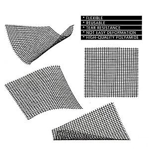 400 Pcs Pot Hole Mesh Pad, 2 Inch Square Planter Flower Pots Hole, Polyamide Drainage Mesh Hole Screens, Mesh Pads for Pots, Drainage Netting Pot Bottom Grid Mat, Keep Soil from Flowing Away (Black)