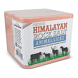Himalayan Secrets 11LB (5KG) Large Compressed Pink Himalayan Salt Animal Lick Block for Livestock and Wildlife - 100% Pure & Natural Feed Salt - 84 Natural Minerals and Trace Elements