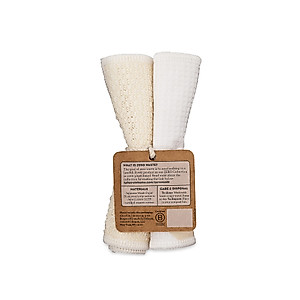 Full Circle Zero Waste Washi Scrubby Cloths, Set of 2 – Absorbent Dual Action Dishcloth with Scrubber Side – Reusable Scrubbing Dish Cloth & Counter Top Cleaning Cloth – Scrubber Dishcloths White