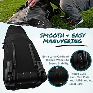 CaddyDaddy New First Class Premium Padded Golf Club Travel Cover with Wheels - Heavy Duty Golf Travel Bag for Airlines (Black), Black, L