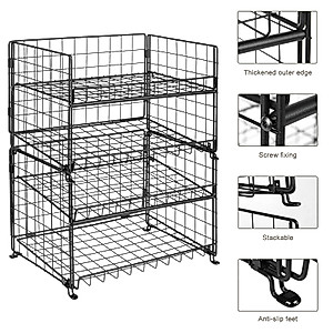 JKsmart 4-Tier Stackable Can Rack Organizer, Can Storage for Kitchen Pantry Cabinet, Can Holders for Food, Multifunctional Can Dispenser for Snacks Soda