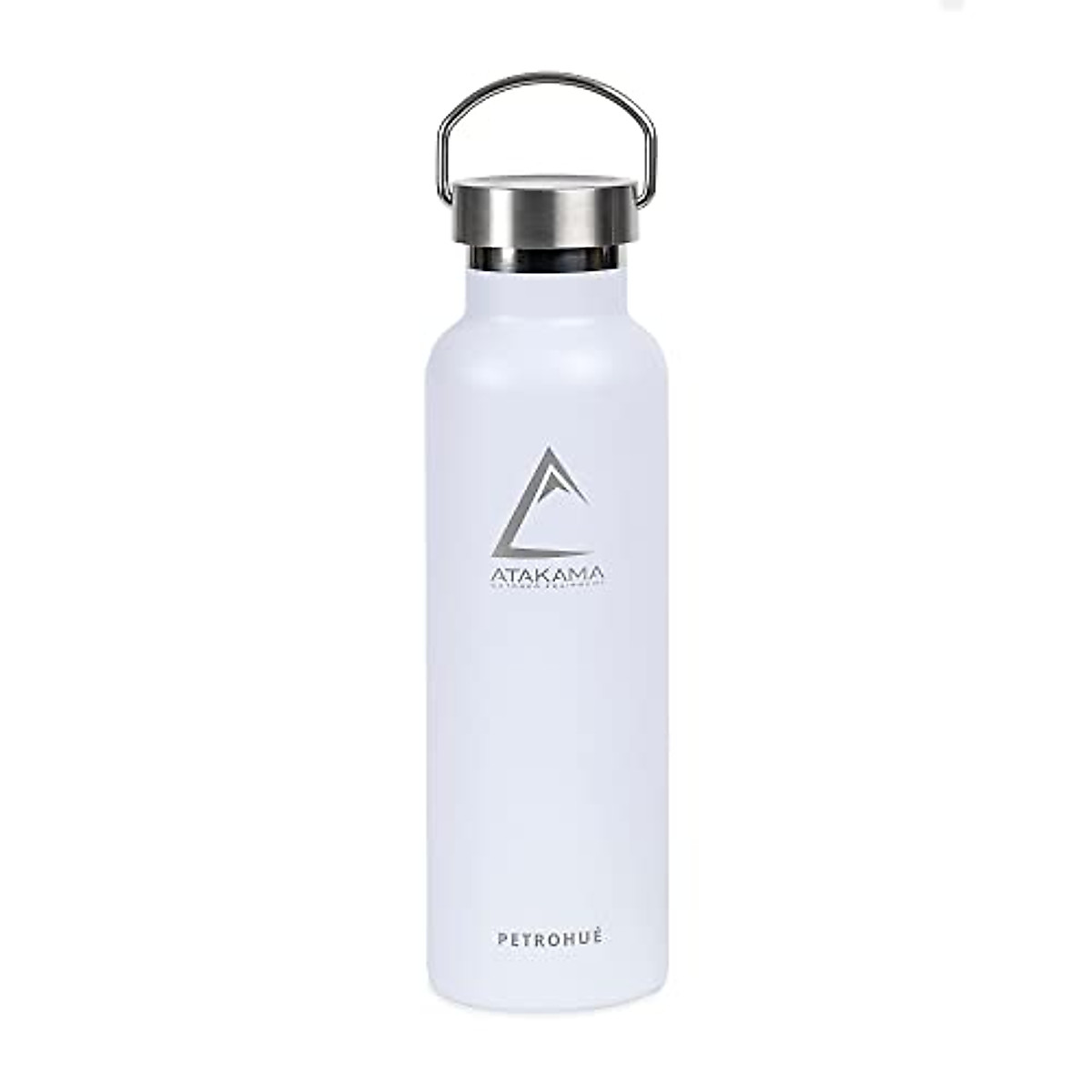 Atakama Outdoor - Thermal Bottle Petrohues Bagrecito “Fish Edition” Black 21 Oz Capacity | Maintains heat for up to12 hours and cold for up to 24 hours | stainless steel water bottles, White