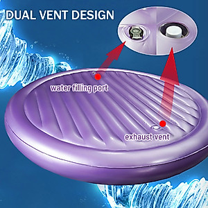 Round Water Bed Matresses - Purple Softside Waterbed Zero Pressure Water Bed Strong Bearing Suitable for The Elderly, Children, Adults (86.6inch, 50% Medium Wave)