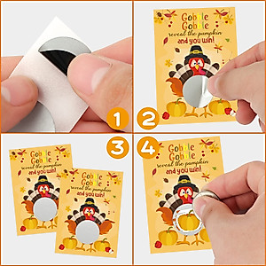 36 Pcs Turkey Scratch Off Card Games for Thanksgiving Party Family Activity - Thankful Raffle Tickets