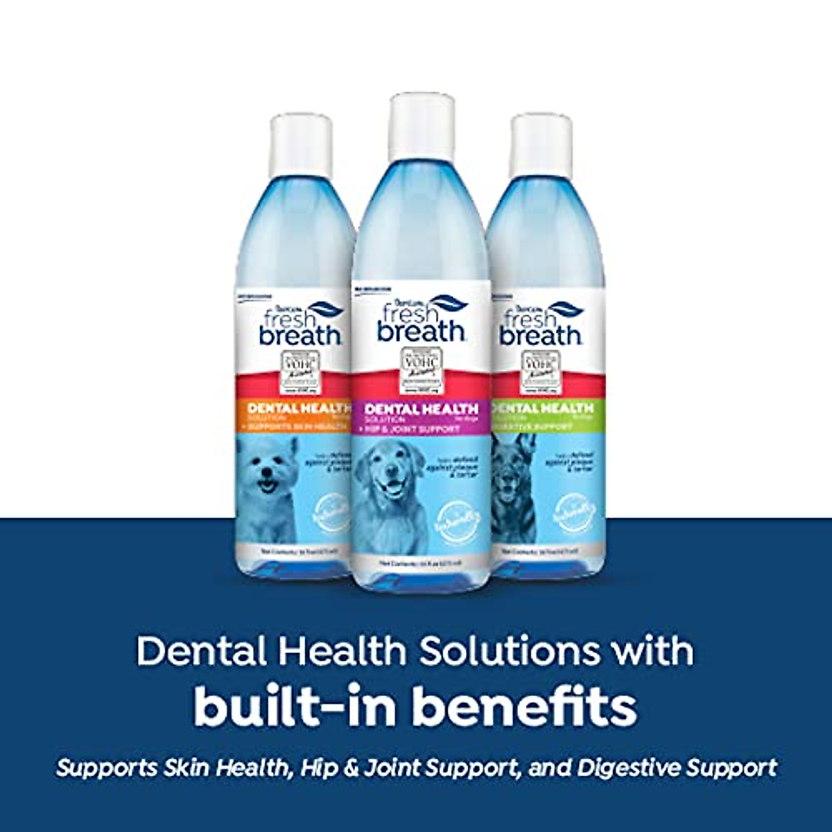 TropiClean Fresh Breath Certified Wellness Collection Dental Health Solution | Hip and Joint Support | VOHC Accepted | 16 oz