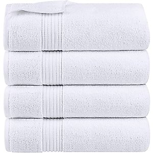 Utopia Towels - Bath Towels Set - Luxurious 600 GSM 100% Ring Spun Cotton - Quick Dry, Highly Absorbent, Soft Feel Towels, Perfect for Daily Use (Pack of 4) (27 x 54, White)