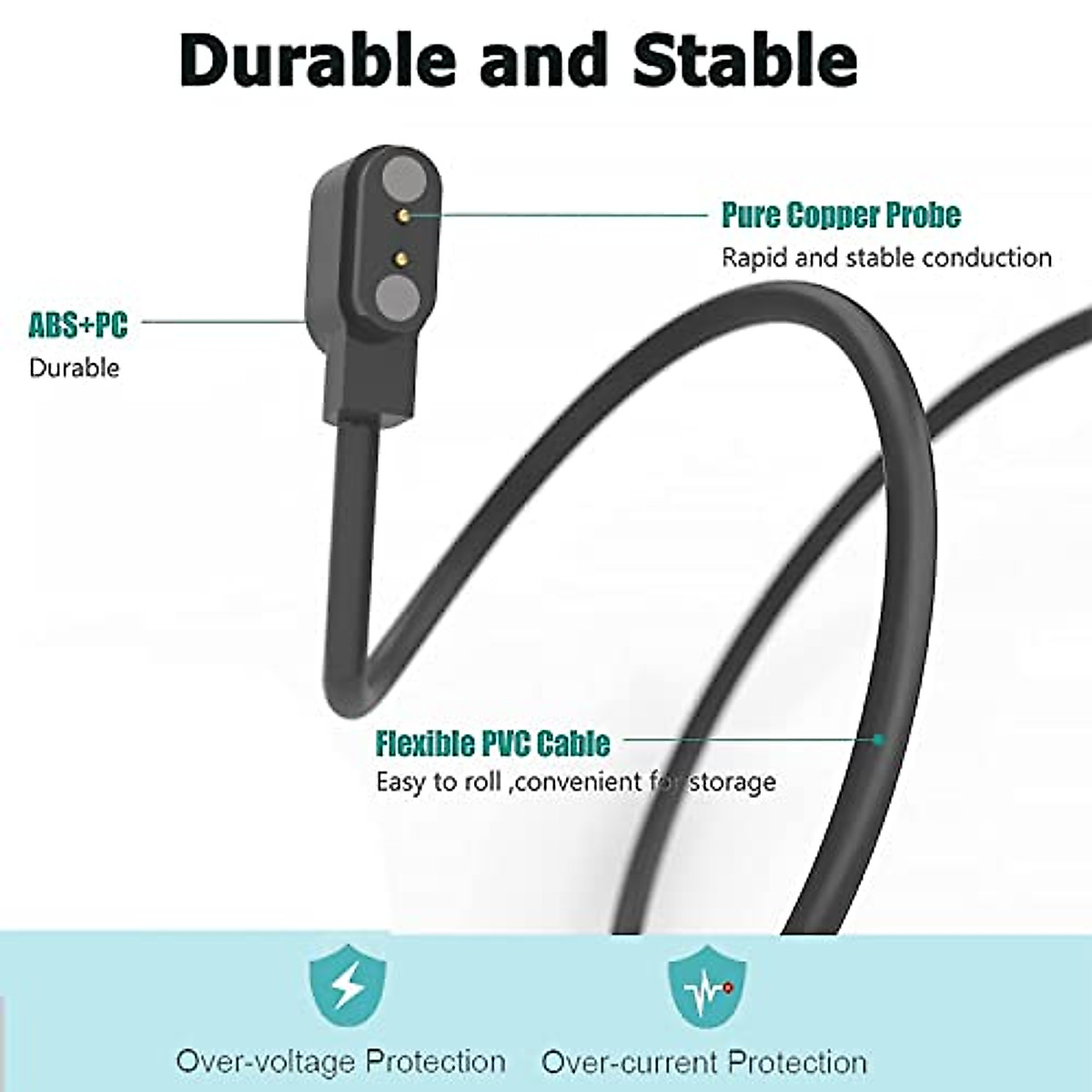 YwonShne Charger Compatible with HidrateSpark PRO/HidrateSpark PRO Steel/HidrateSpark PRO Tumbler Charger Chargering Cable Cord Magnetic USB Cradle Accessories(Black+Black)