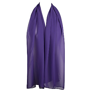 Hat To Socks Chiffon Scarf Sheer Wrap for Women (Purple)