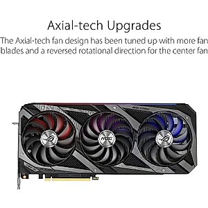 ASUS ROG Strix NVIDIA GeForce RTX 3070 Ti OC Edition Gaming Graphics Card (PCIe 4.0, 8GB GDDR6X, HDMI 2.1, DisplayPort 1.4a, Axial-tech Fan Design, 2.9-Slot, Super Alloy Power II, GPU Tweak II)