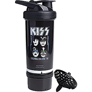 Smartshake Revive KISS Shaker Bottles for Protein Mixes 25 oz – Shaker Cup Workout Smart Shaker Bottles With Storage for Powder + Protein Shakes, Rock Band Collection