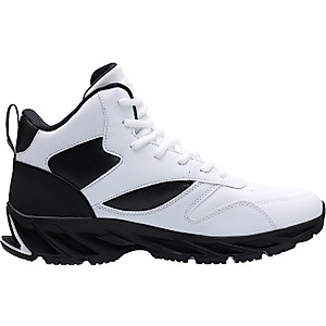 Joomra Men's Basketball Shoes White for Walking Jogging Gym Fitness Travel Stylish Lace up High Mid Top Cushion Trainer Athletic Sneakers Size 11