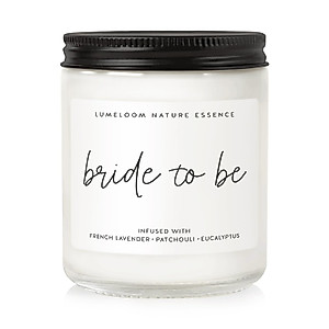 LUMELOOM Bride Gifts, Bridal Shower Gifts- 9oz Aromatherapy Lavender Scented Soy Wax Candle- Bachelorette Gifts for Bride, Bride to Be Gifts, Engagement Gifts for Her, Wedding Shower Gifts