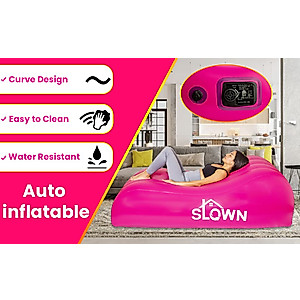 Slown BBL Bed - Inflatable BBL Mattress with Hole After Surgery for Butt Sleeping, Brazilian Butt Lift Recovery, BBL Bed with Hole with Built-in Electric Air Pump, Neck Pillow and Urination Device