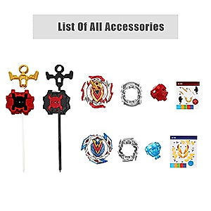 Gytobytle 2 Bey Spinning Top Launcher Battling Set, Blade Burst Surge Metal Fusion with Box for Boys Kids