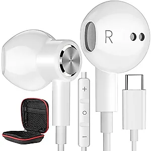 USB C Headphones, Type C Earphones for Samsung S21 S22 S23 Ultra 5G USB C Earbuds Magnetic HiFi Stereo Digital DAC Earphone Mic Wired Headphone for Android Smartphone Galaxy S20 FE Note 20 Pixel 7 Pro