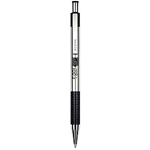 Zebra Pen F-301 Retractable Ballpoint Pen, Stainless Steel Barrel, Bold Point, 1.6mm, Black Ink, 1-Pack