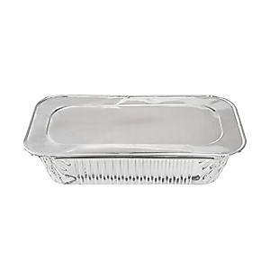 Restaurantware LIDS ONLY: Foil Lux Foil Pan Lids 25 Oven-Ready Foil Tray Lids -Pans Sold Separately Fits 1/3 Third-Size Steam Table Lids FreezableSilver Aluminum Disposable Baking Pan Lids