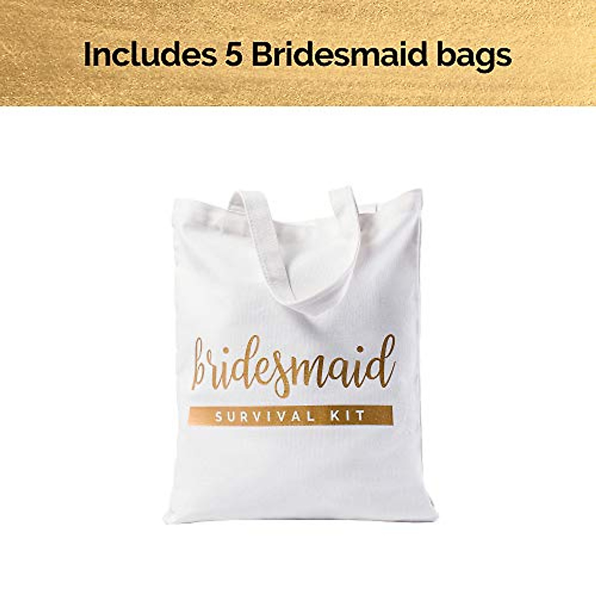 Pop Fizz Designs Bridesmaid Bags | Bridesmaid Tote bags | Maid of Honor Tote Bag | Bride Canvas Bag (6 pack)