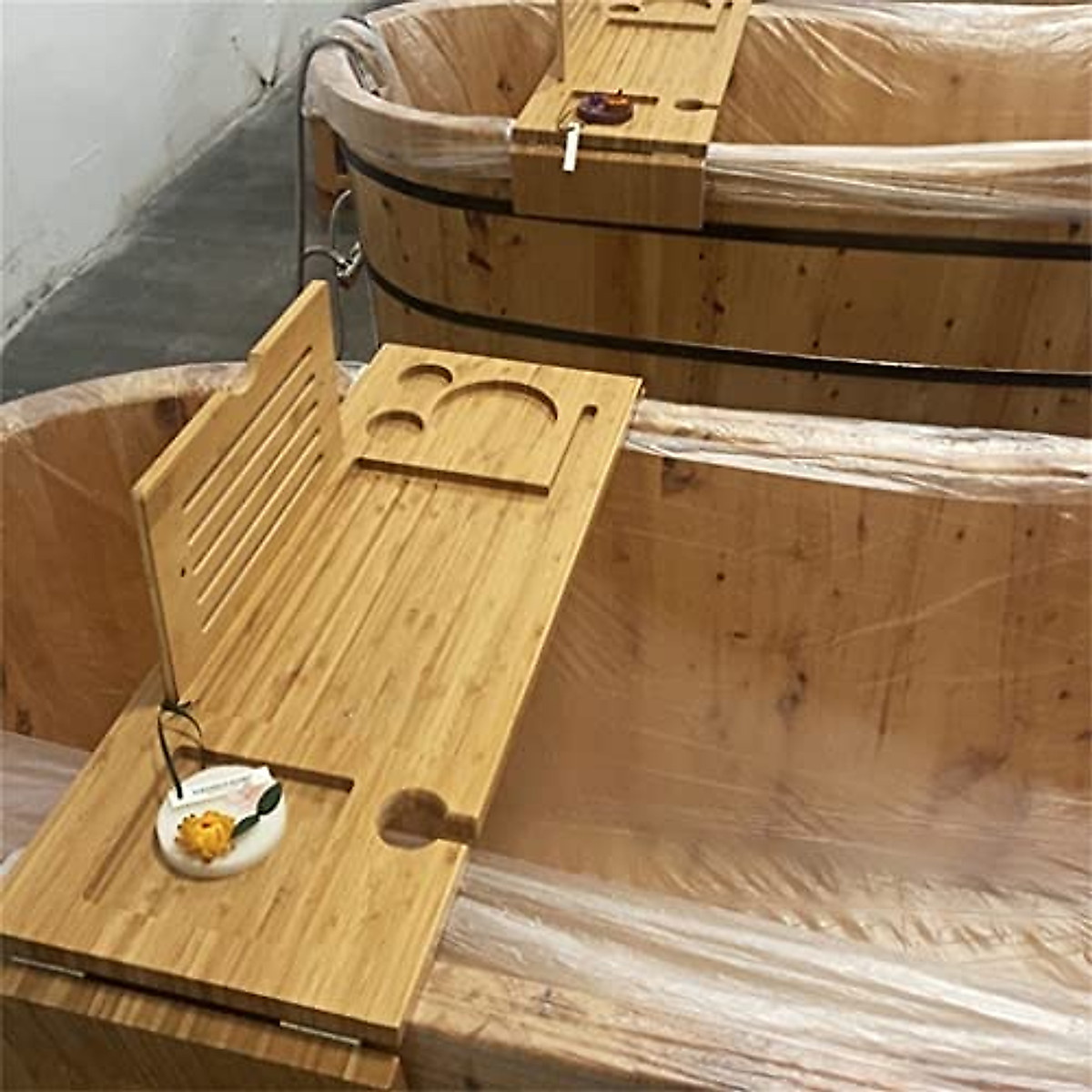 SDGH Extendable Bathtub Tray Shower Wine Glass Book Holder Bath Shelf Caddy Bathtub Storage Rack Bathroom Accessories