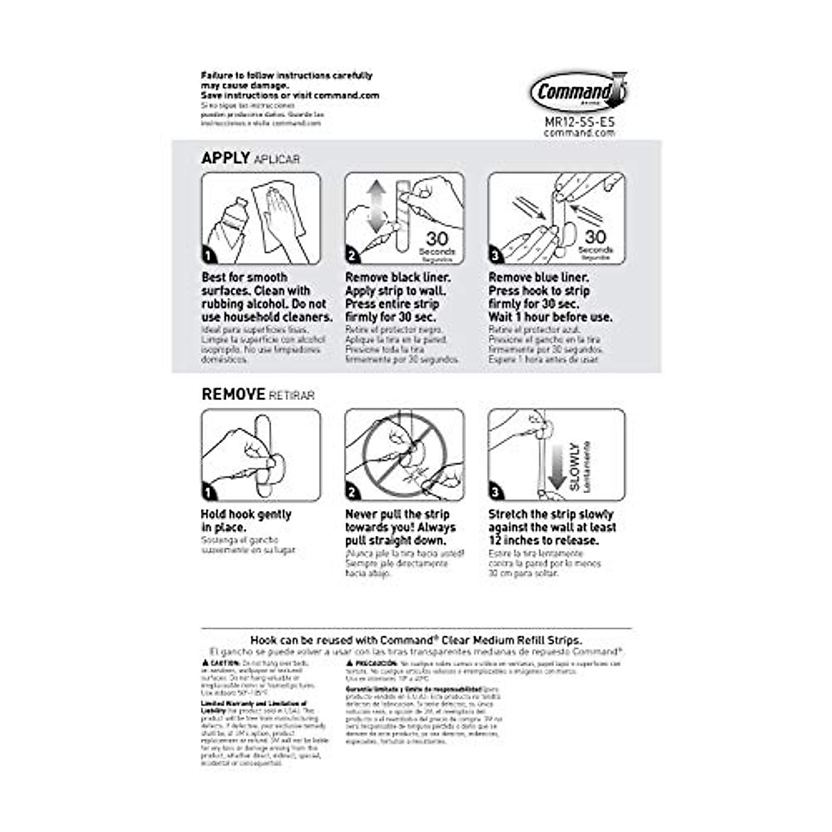 Command Modern Metal, Medium, 1 (MR12-SS-ES) Hook, 16 Count