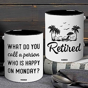 WHIDOBE Retirement Gifts for Women Men, Happy Retirement Mug, Retirement Gifts, Farewell Gifts for Coworkers Grandma Grandpa Friends Boss Funny Retirement, Retired Gifts for Christmas, Birthday 11OZ