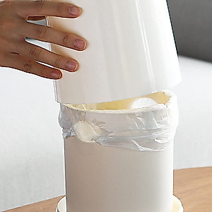 UXZDX Small Round Plastic Trash Can Wastebasket Garbage Container Bin with Swing Top Lid for Bathrooms Kitchens Home Offices