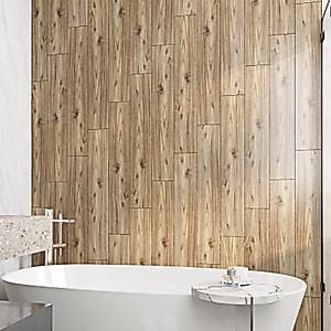 Livelynine 32-Tiles 6X36 Peel and Stick Floor Tile Wood Look Waterproof Vinyl Flooring Self Adhesive Wood Planks PVC Laminate Flooring Renter Friendly Floor Tiles Sticky Tiles Natural Vinyl Plank