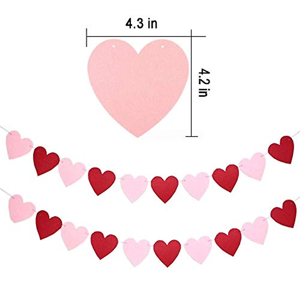 DmHirmg Valentines Day Decorations, Valentines Day Banners,Valentine's Day Glitter Heart Swirl Hanging Decoration - Bridal Shower, Engagement, Anniversary,Wedding Party Decorations