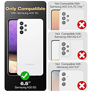 Dexnor for Samsung Galaxy A32 5G Case, [Built in Screen Protector and Kickstand] Heavy Duty Military Grade Protection Shockproof Protective Cover for Samsung Galaxy A32 5G Black