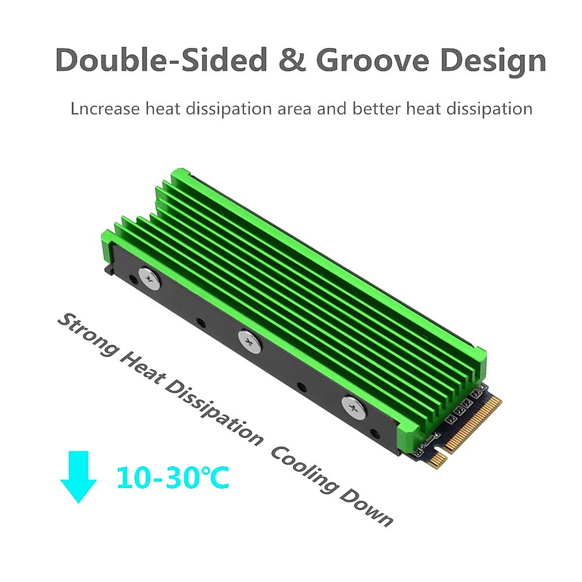 MHQJRH M.2 2280 SSD heatsink (Green)