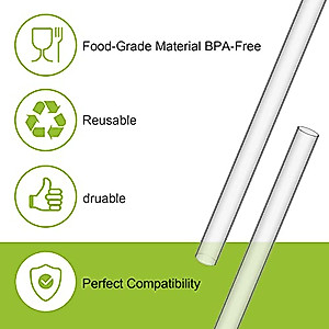 Straw Replacement 40 oz for Stanley Adventure Travel Tumbler, 6 Pack Reusable Straws Plastic Straws with Cleaning Brush Compatible with Stanley 40oz Stanley Cup