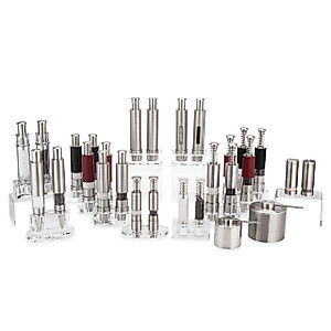 Grind Gourmet Original Pump & Grind Cooking Gadgets, Salt and Pepper Grinder Set or Singles, Buy 1, Buy 2 or More, Solid Stainless, Red or Black.