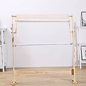 Adjustable Cross Stitch Holder Frame Rack, Wooden Embroidery Hoop Stand Angle, Adjustable Embroidery Stand, 360° Rotated Needlework Craft Floor Frame Stand Holder