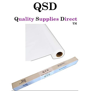 QSD Plastic Party Banquet Table Cover Roll - 300 ft. x 40 in. - 8ft Table Covers (White) (26 Colors Available) NO Folds or Creases (Super Fast Set UP) Quality Supplies Direct