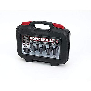 Powerbuilt 9 Piece Deluxe Axle Nut Socket Set, Tools for Removing Front Wheel Axle Nuts, Foreign Vehicles - 648991