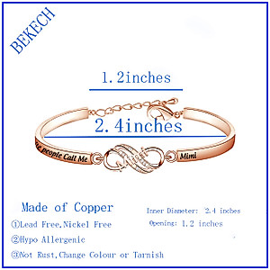 BEKECH Grandma Bracelet My Favorite People Call Me Nana/Mimi/Nonna/Granny/Grandma Bracelet Gift for Grandmother(Mimi RG)