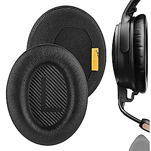 Geekria Elite Sheepskin Replacement Ear Pads for Bose QCSE QC45 QC35 QC35 ii QC25 QC15 QC2 AE2 AE2i AE2w SoundTrue SoundLink Around-Ear Headset Earpads, Ear Cups Cover Repair Parts (Black)