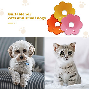 Jakonay 3Pcs Cat Recovery Collar Cat Protection Collar Cones for Cats Sunflower Neck Cat Cone Anti-Licking Recovery Collar to Prevent from Biting Scratching(Pink, Orange, Yellow) (M)
