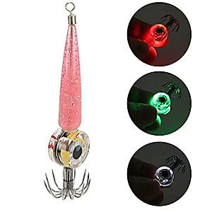 Qinlorgo Fishing Lure Light Hook, Integrated Injection molding Eye Shape Design, Outdoor lamp Tackle Tools for