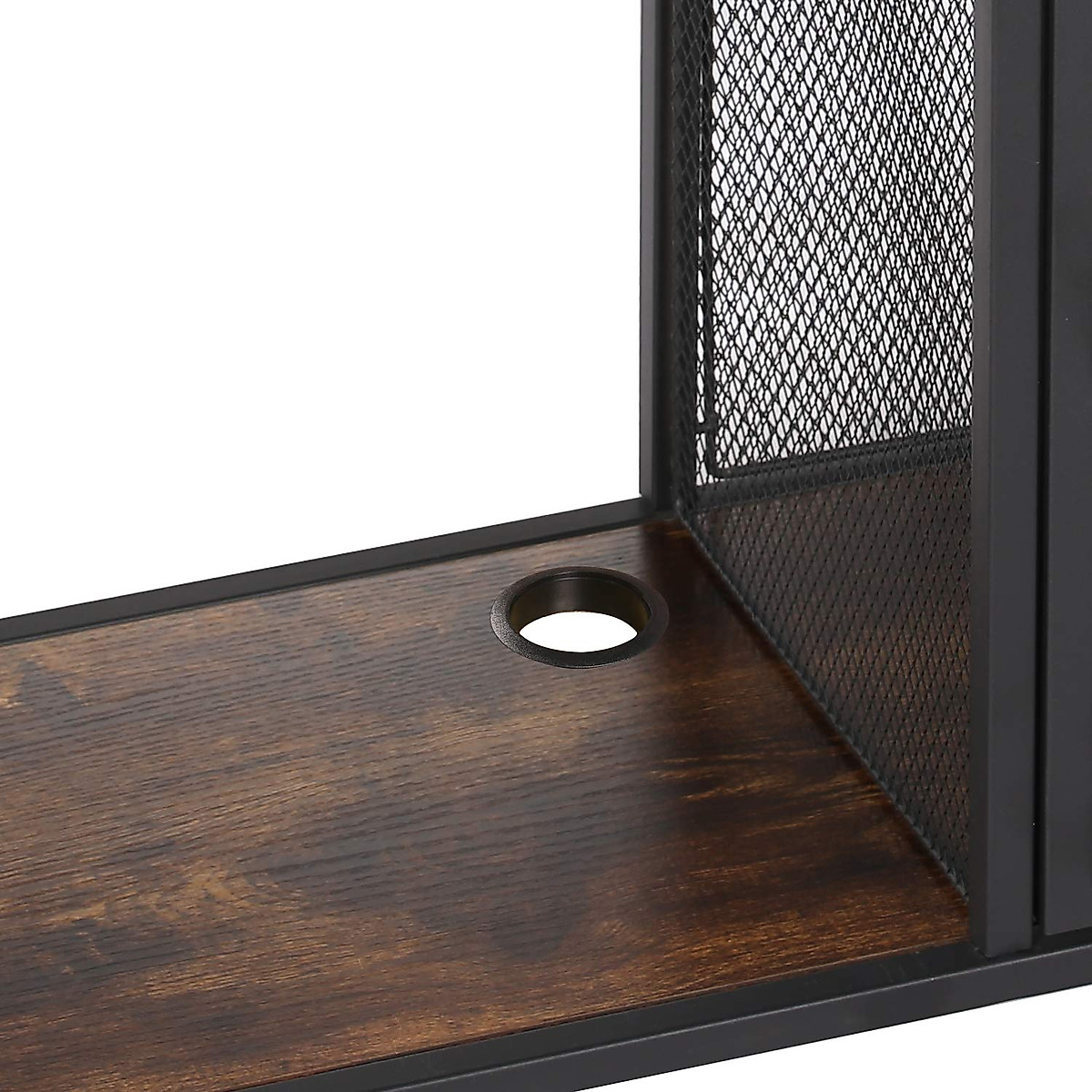 VECELO End Table Bedroom,Retro Brown, 24.7" Nightstand