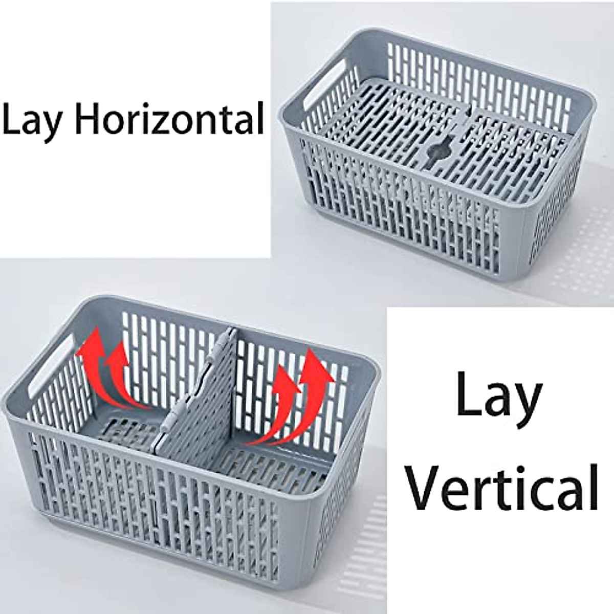 Cedilis 3 Pack Fresh Container, Produce Saver Container for Refrigerator, Vegetable Fruit Storage Container, Fridge Storage Organizer Bins with Divider, Fridge Container Box, Grey（Not Dishwasher Safe)