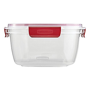 Rubbermaid Easy Find Lids 14-Cup Food Storage Container, Clear with Red Tabs