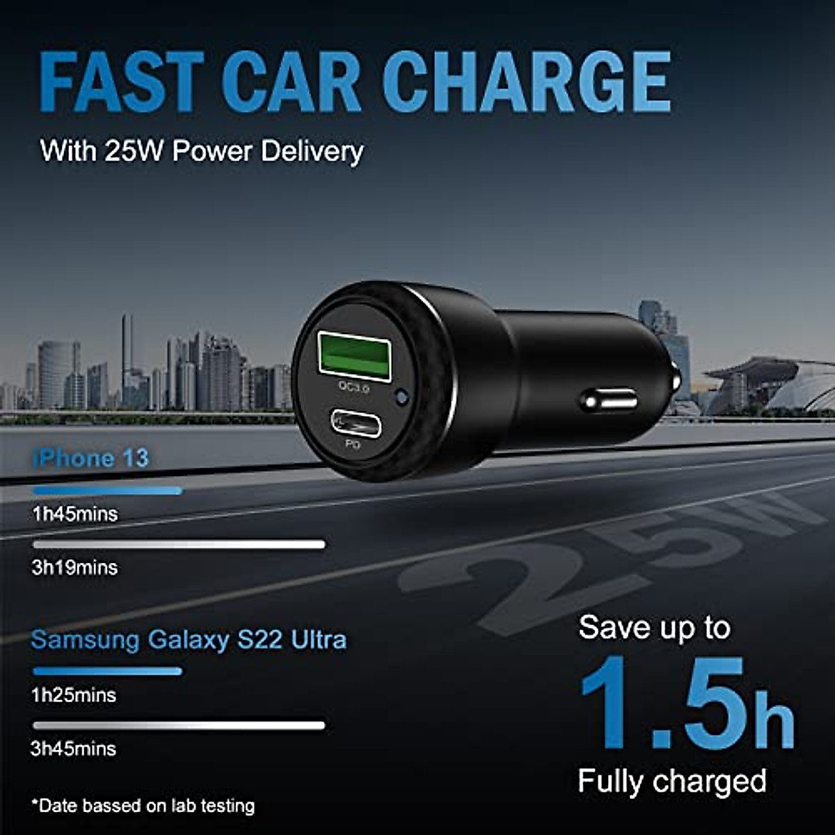 Magnetic Wireless Car Charger, Design for MagSafe Car Mount Charger, Strong Magnetic 15W Fast Charging Car Charger Phone Holder with USB Car Charger for MagSafe iPhone 14/13/12 Series (Red)