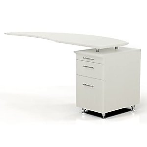 Mayline Medina 63"W Left Return for use with Desks, sold separately, Textured Sea Salt Laminate