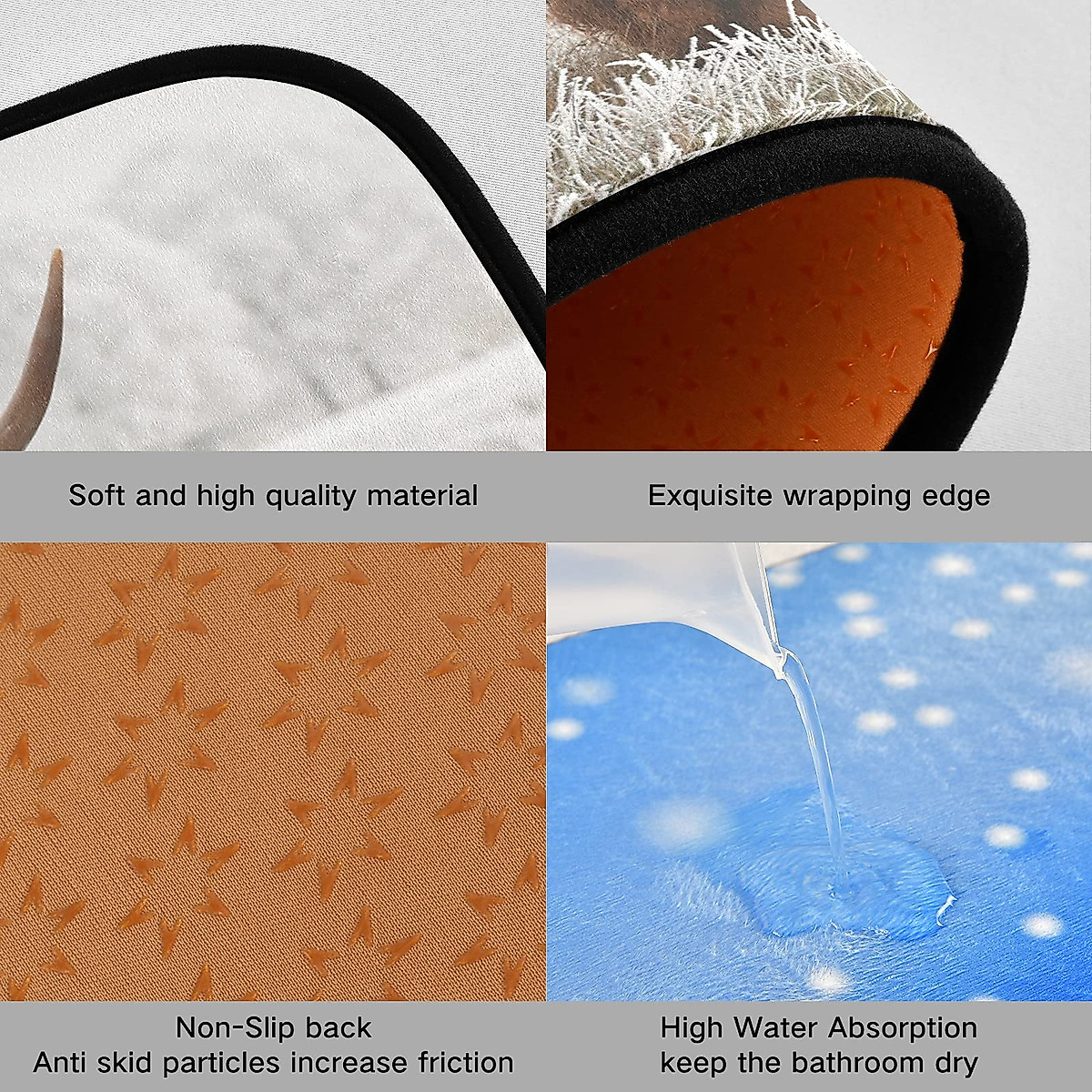 JUNZAN Scottish Highland Cow Kitchen Rugs and Mats Set of 2 Non Slip Anti Fatigue Runner Rug for Farmhouse Laundryroom Bathroom Home Western Decor Floor Mat