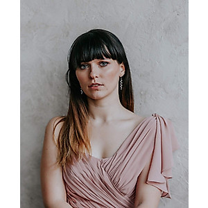 SWEETV Marquise Wedding Dangle Earrings for Brides Birdesmaid, Crystal Long Bridal Earrings for Women Prom, Silver