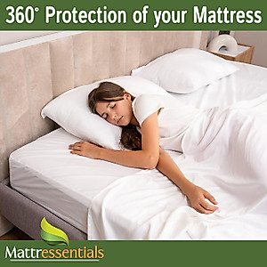 Zippered Twin XL Mattress Protector (11"-14" Depth) - Bed Bug Waterproof Mattress Cover, Premium Quality Hypoallergenic Encasement White