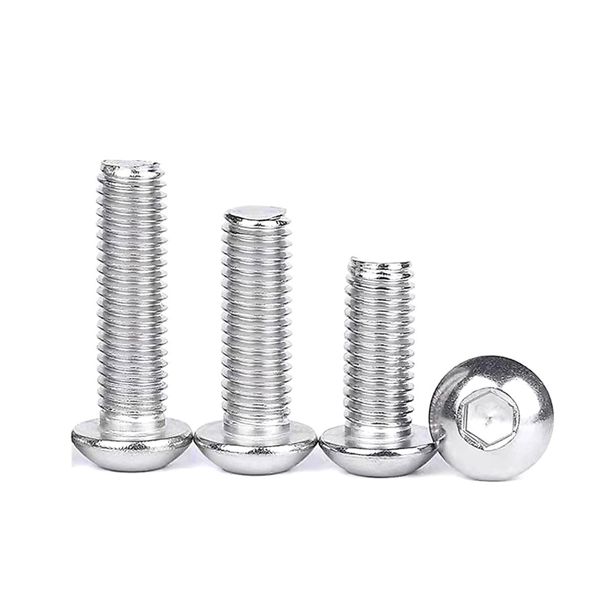 M2.5-0.45 x 25mm Button Head Socket Cap Screws, Stainless Steel 304, Full Thread, Allen Socket Drive, Heavy Duty Machine Hexagon Screw Drive 100 PCS